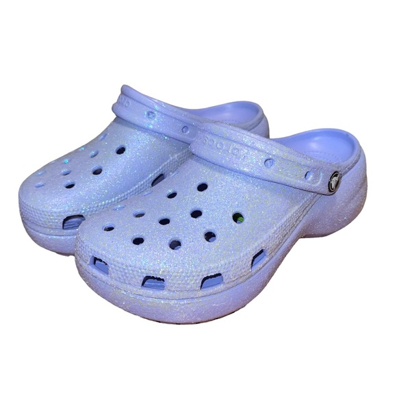 CROCS | Shoes | Crocs Classic Platform Glitter Clogs In Lilac Purple | Poshmark